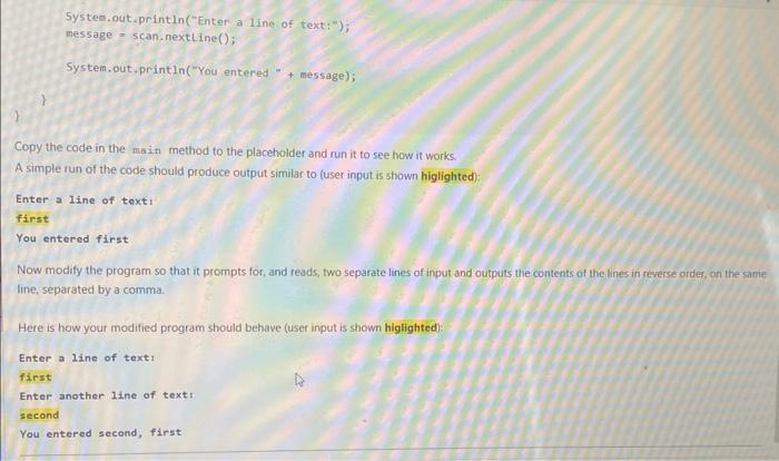 Solved File Echo.java hads a line of input and echoes it | Chegg.com