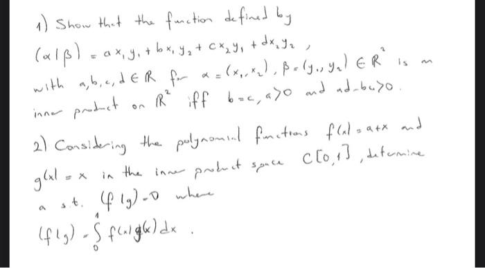 1) Show that the fuction defined by | Chegg.com 1) Show that the fuction defined by | Chegg.com