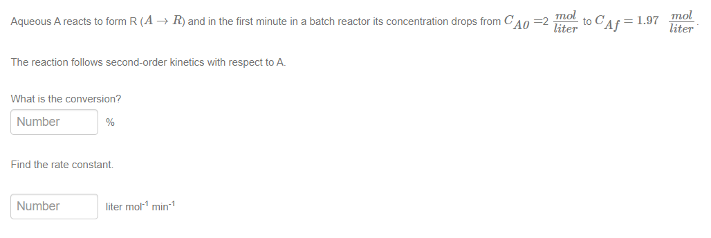 Solved Aqueous A reacts to form R(A→R) ﻿and in the first | Chegg.com