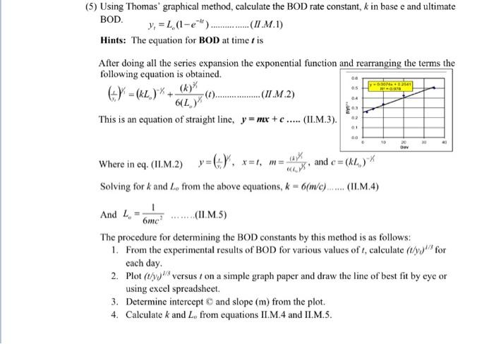 Solved (5) Using Thomas' graphical method, calculate the BOD | Chegg.com