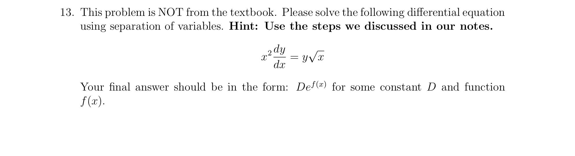 Solved This Problem Is Not From The Textbook Please Solve