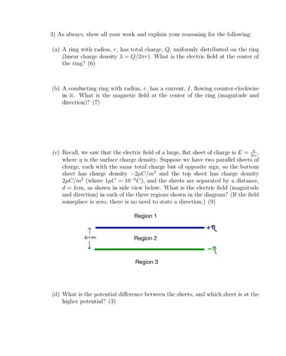 Solved 3) As always, show all your work and explain your | Chegg.com