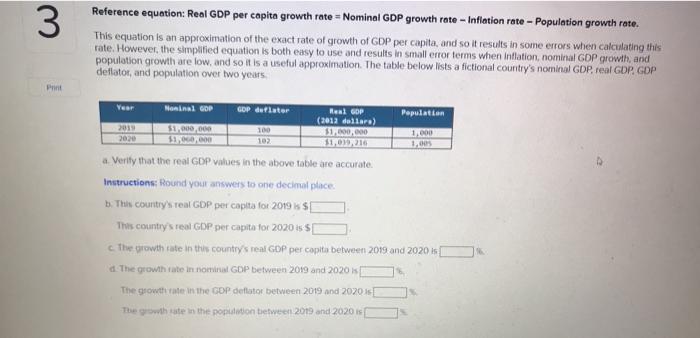 Solved 3 Reference equation: Real GDP per capita growth rate | Chegg.com