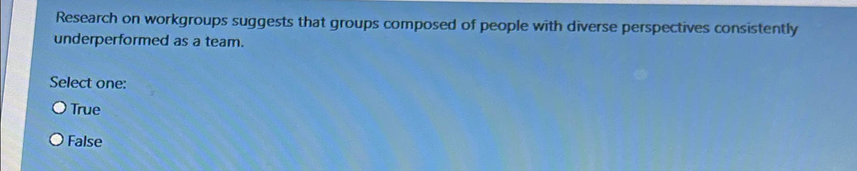 Solved Research on workgroups suggests that groups composed | Chegg.com
