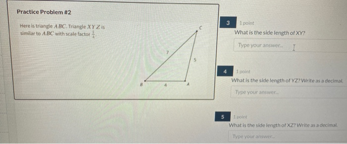 Solved Practice Problem #2 3 Here is triangle ABC. Triangle | Chegg.com
