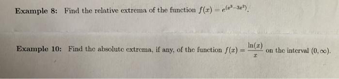 Solved Example 8: Find the relative extrema of the function | Chegg.com