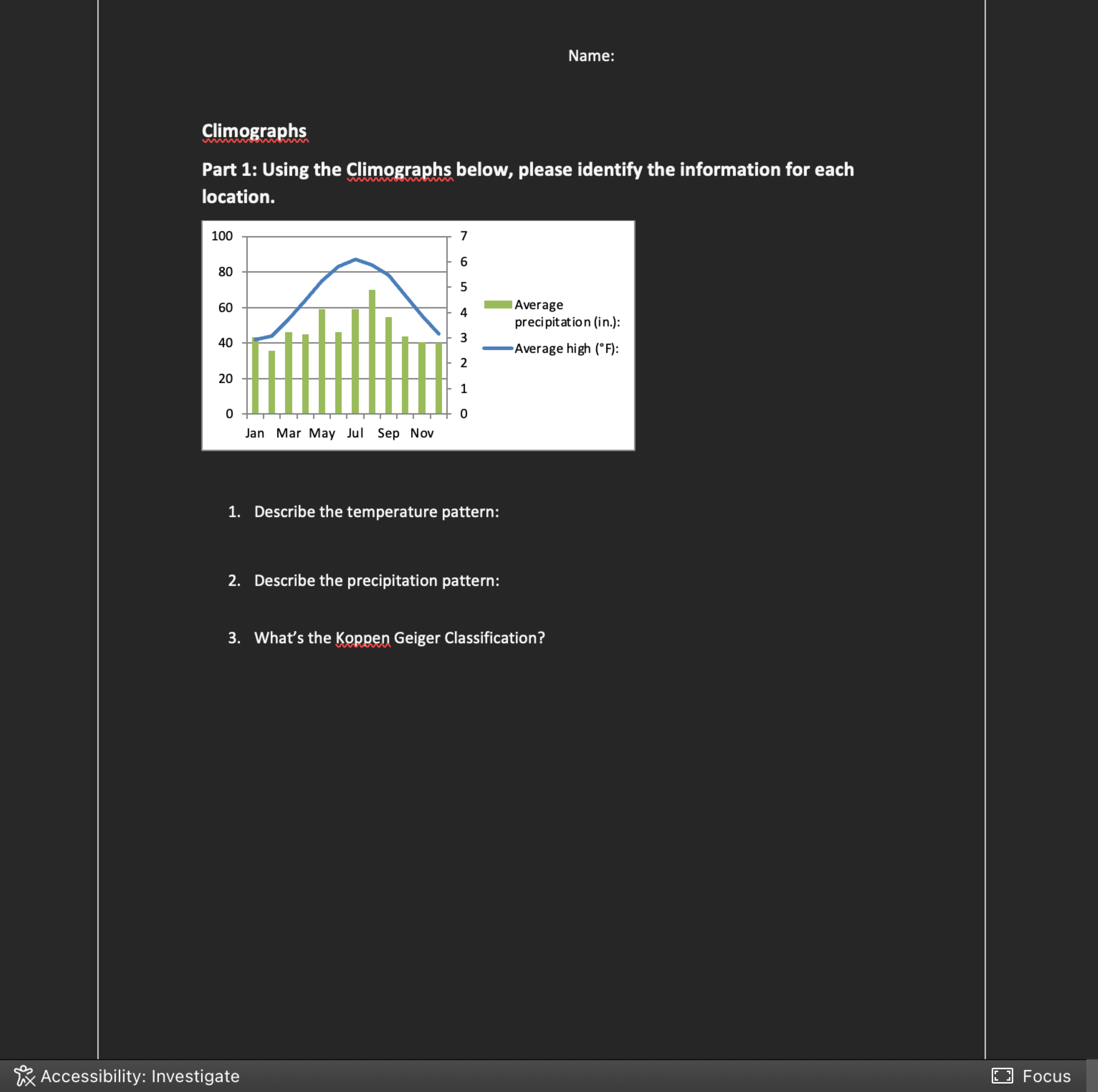Solved Name: Describe the temperature pattern:Describe the | Chegg.com