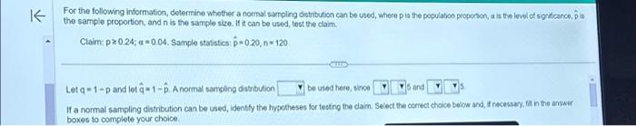 Solved K For the following information, determine whether a | Chegg.com