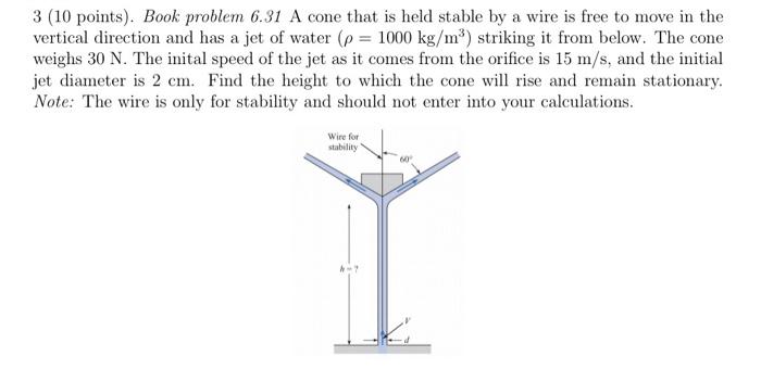Solved cone 3 (10 points). Book problem 6.31 A cone that is | Chegg.com