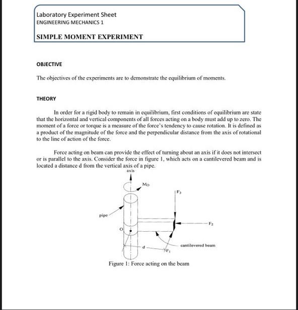 Solved OBJECTIVE The objectives of the experiments are to | Chegg.com