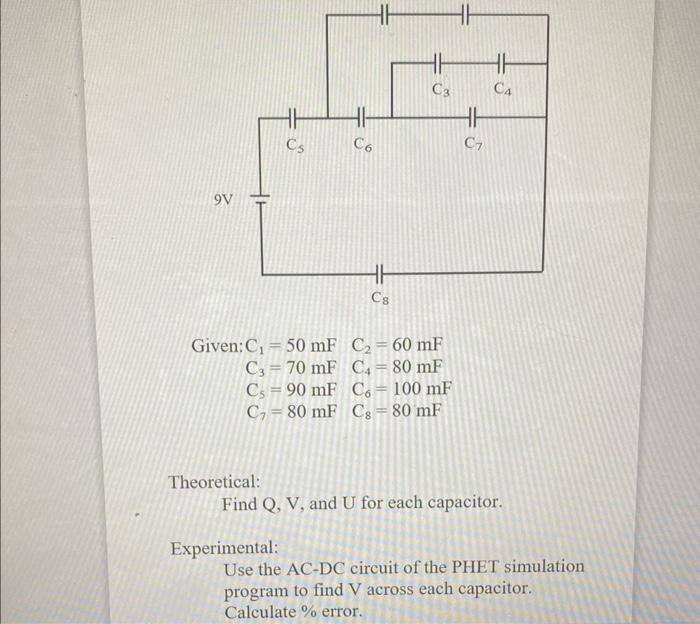 Solved Given: C1=50mFC2=60mF C3=70mFC4=80mF C5=90mFC6=100mF | Chegg.com