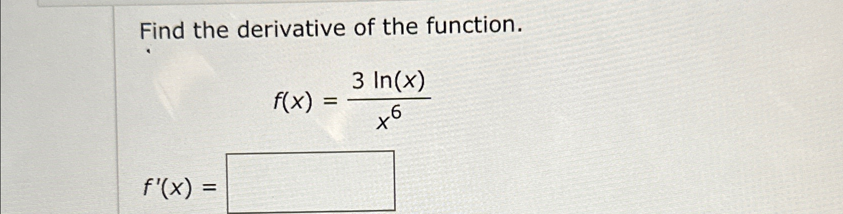 Solved Find the derivative of the | Chegg.com
