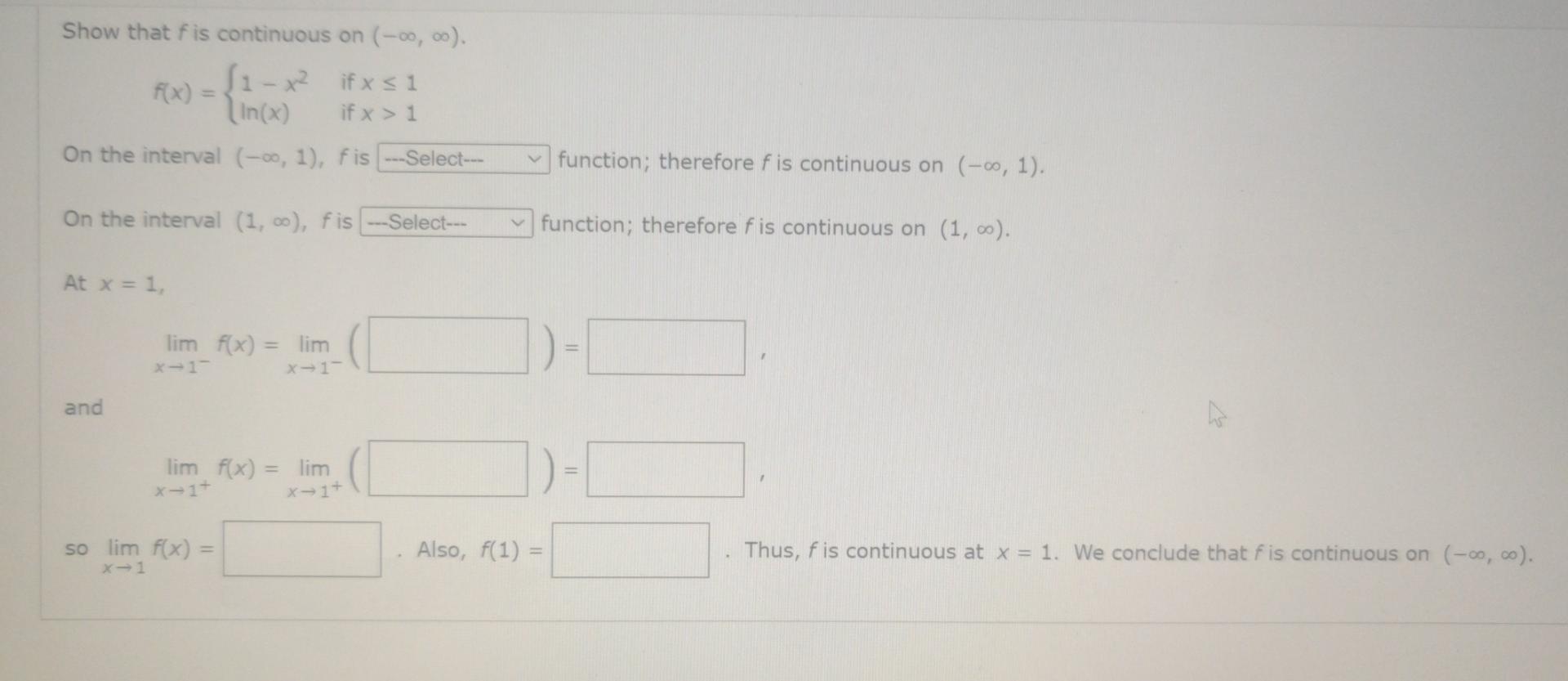 Solved Show that fis continuous on (-00, 00). 51 - x2 if x | Chegg.com