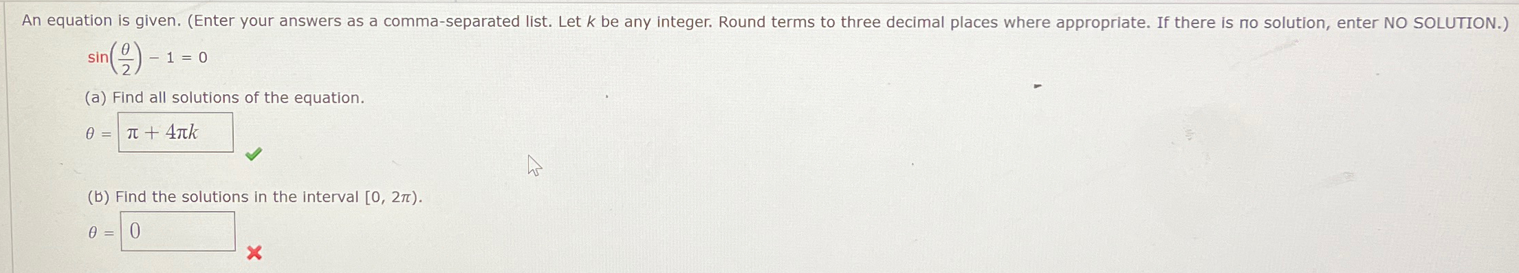Solved An equation is given. (Enter your answers as a | Chegg.com