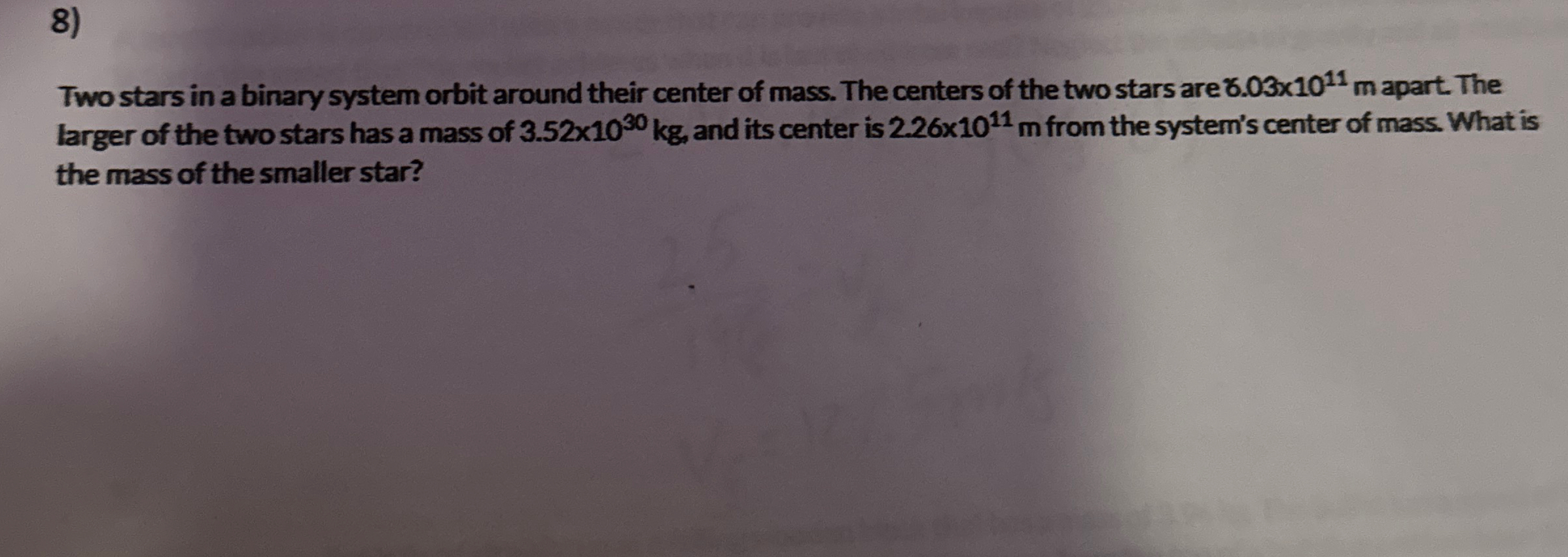 Solved Two stars in a binary system orbit around their | Chegg.com