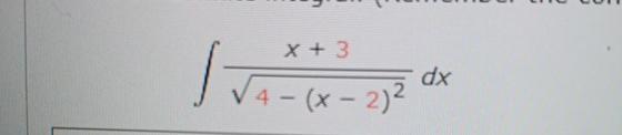 Solved ∫﻿﻿x+34-(x-2)22dx | Chegg.com