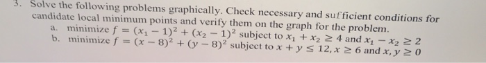 Solved 3. Solve the following problems graphically. Check | Chegg.com