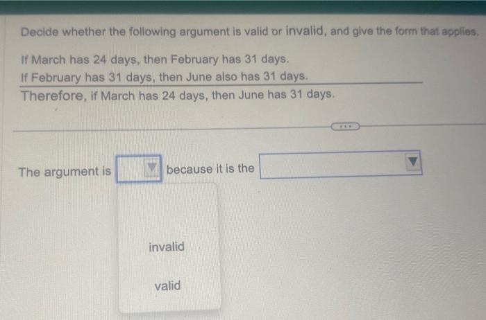 Solved Decide whether the following argument is valid or | Chegg.com
