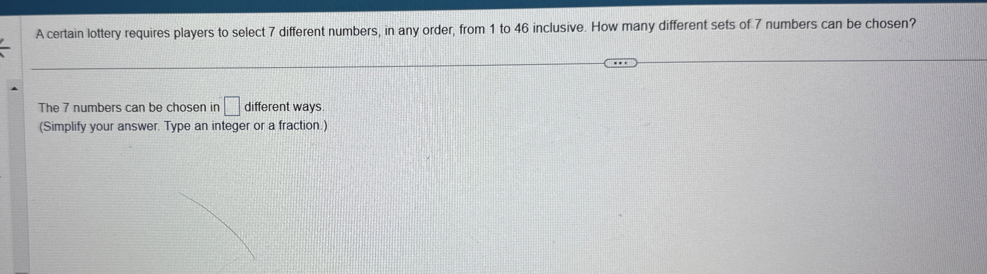 Solved A certain lottery requires players to select 7 | Chegg.com