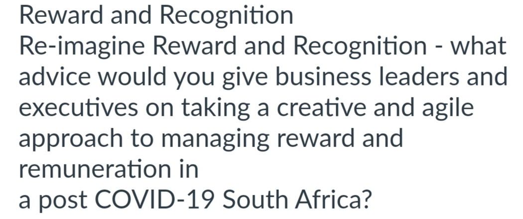 Solved Explain how to solve Reward and RecognitionRe-imagine | Chegg.com