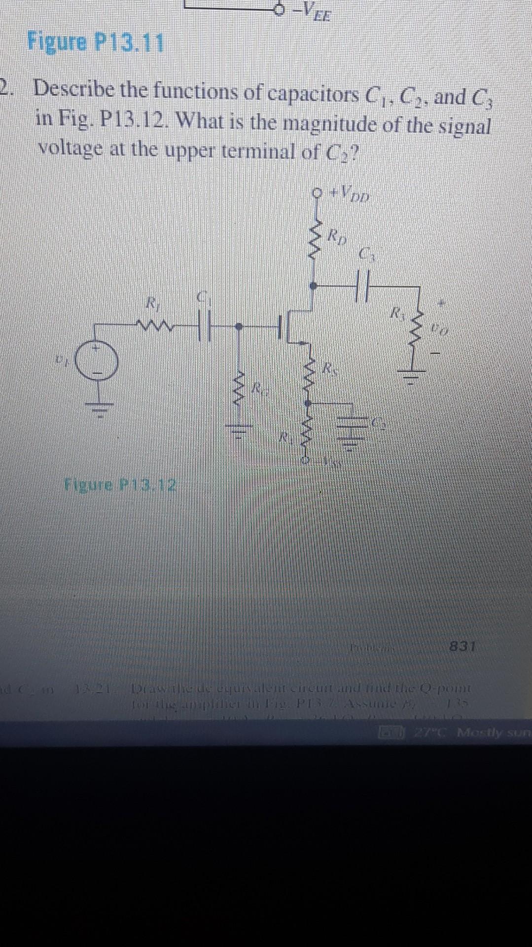 Solved Figure P13.11 2. Describe the functions of capacitors | Chegg.com