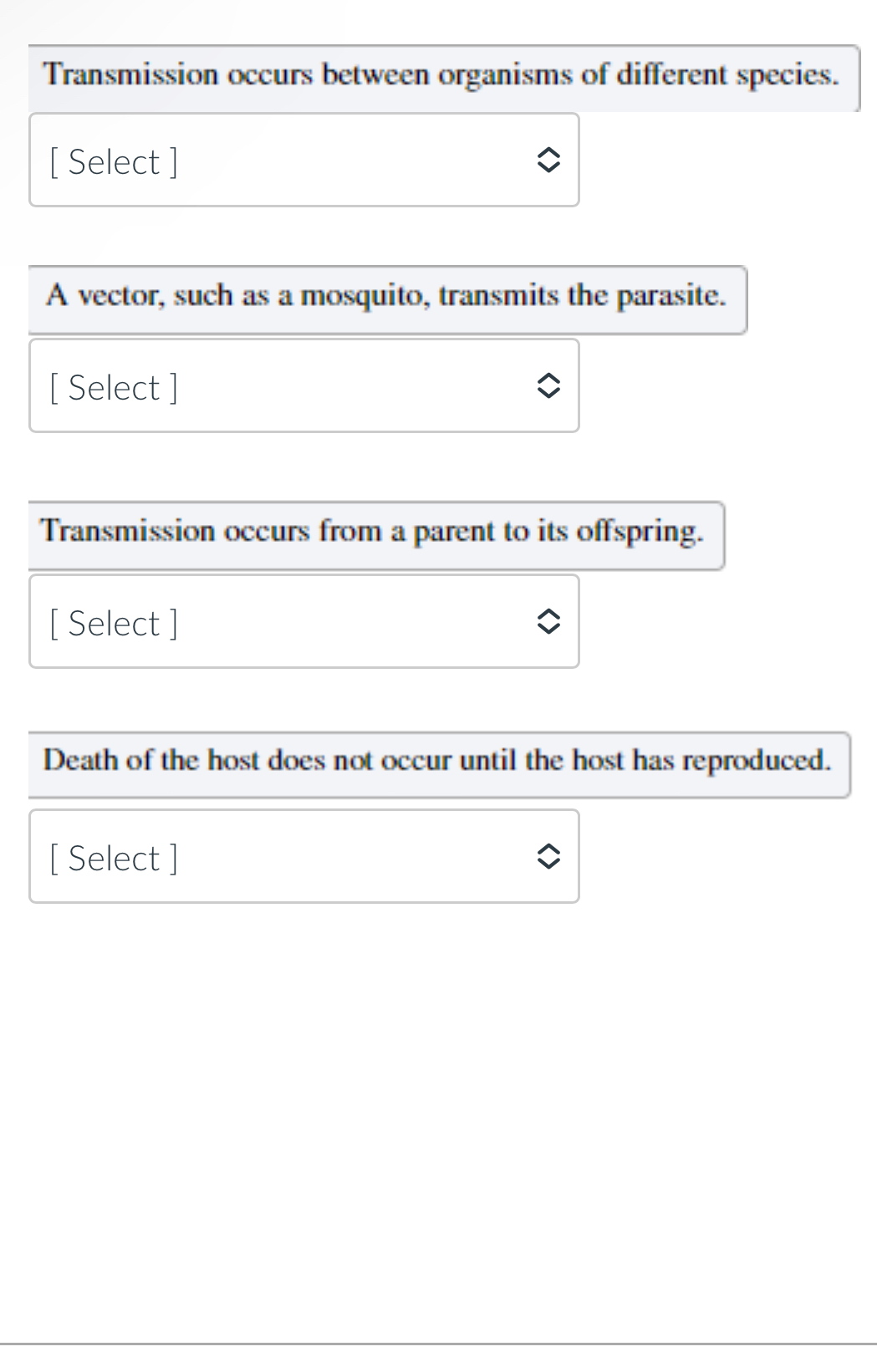 Solved Transmission occurs between organisms of different | Chegg.com