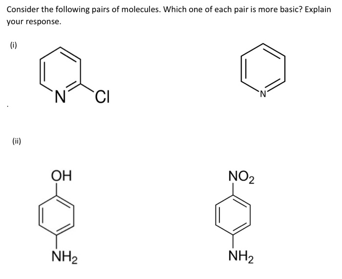 Solved Consider the following pairs of molecules. Which one | Chegg.com