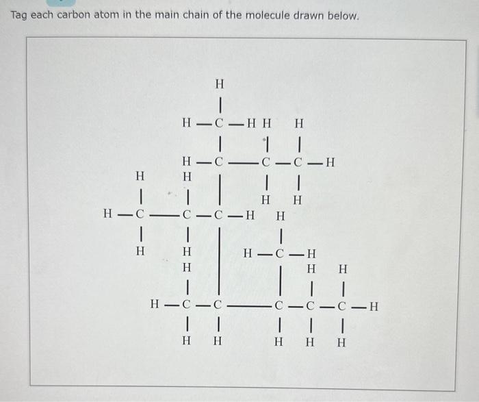 Solved Tag each carbon atom in the main chain of the | Chegg.com
