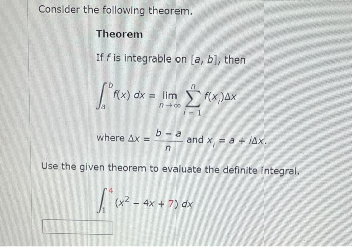 Solved If f is integrable on [a,b], then | Chegg.com