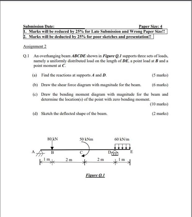 Solved Submission Date: Paper Size: 4 1. Marks will be | Chegg.com