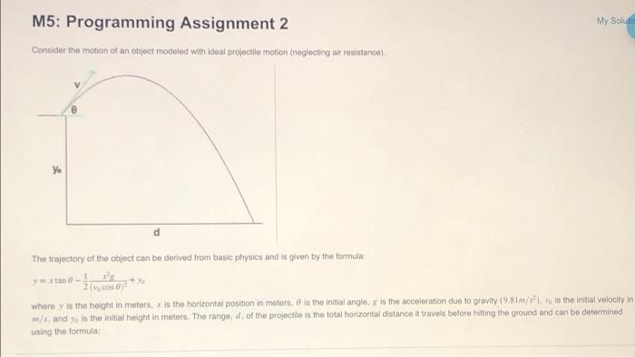 Solved My Solut M5: Programming Assignment 2 Consider the | Chegg.com