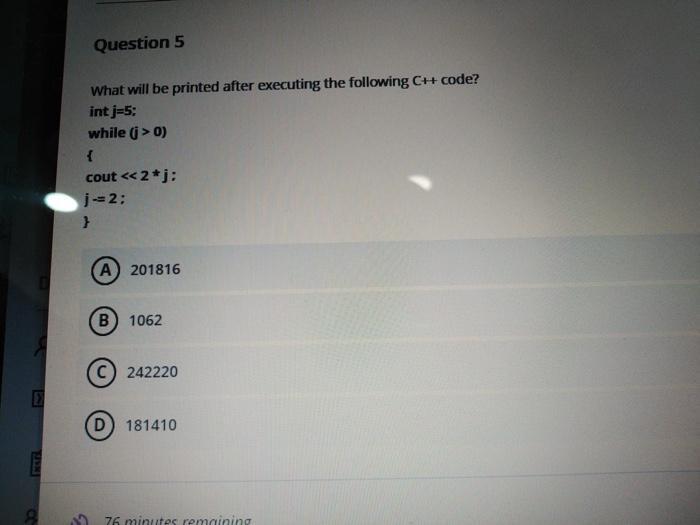 Solved Question 11 What is the output for the following code | Chegg.com
