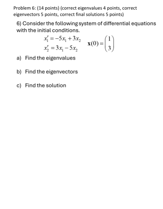 Solved Problem 6: (14 ﻿points) (correct eigenvalues 4 | Chegg.com