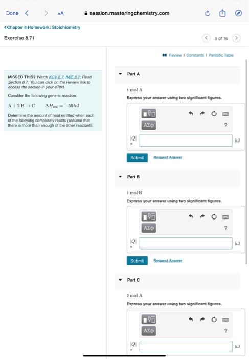 Solved AA session.masteringchemistry.com Done