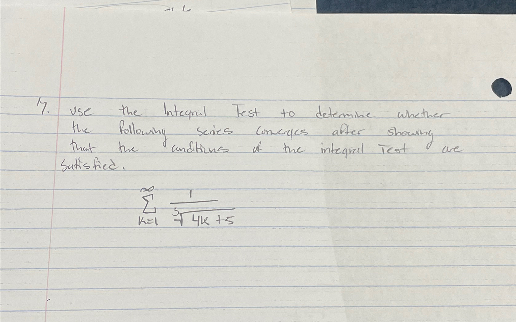 Solved Use the Integral Fest to determine whether the | Chegg.com