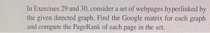 Solved In Exercises 29 and 30, consider a set of webpages | Chegg.com