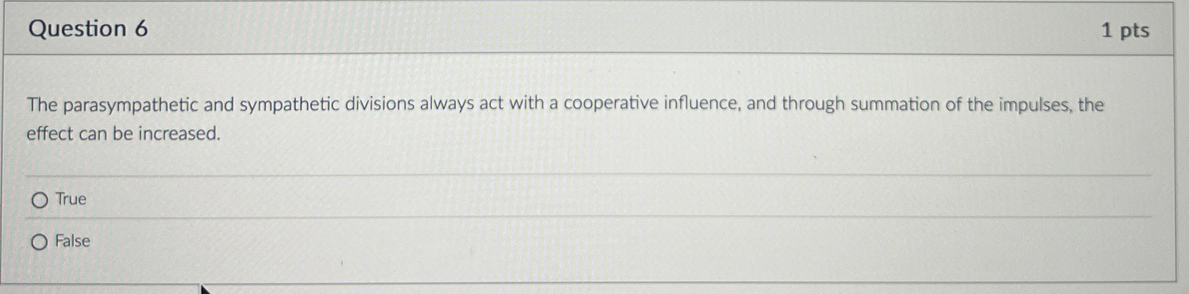 Solved Question 61 ﻿ptsThe parasympathetic and sympathetic | Chegg.com