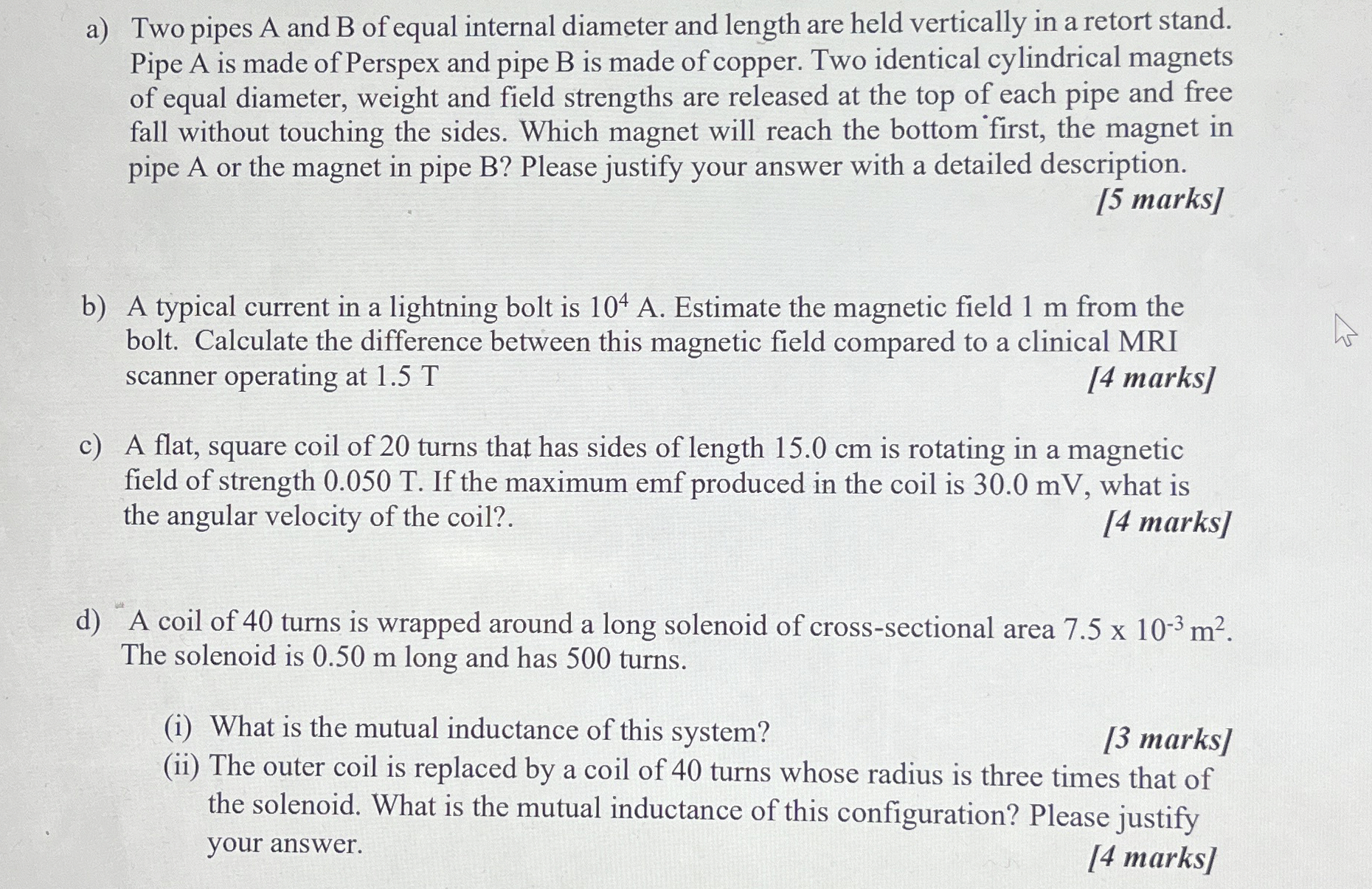 Solved a) ﻿Two pipes A and B ﻿of equal internal diameter and | Chegg.com