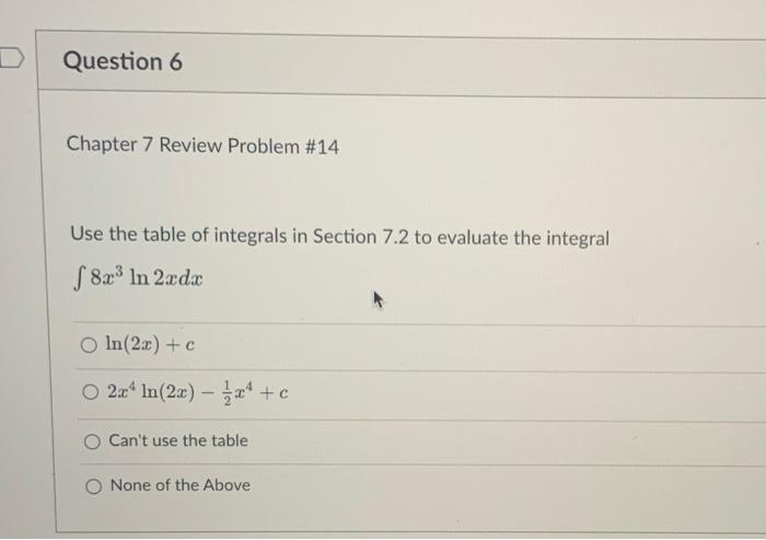 Solved Question 5 Chapter 7 Review Problem #10 Use the table | Chegg.com