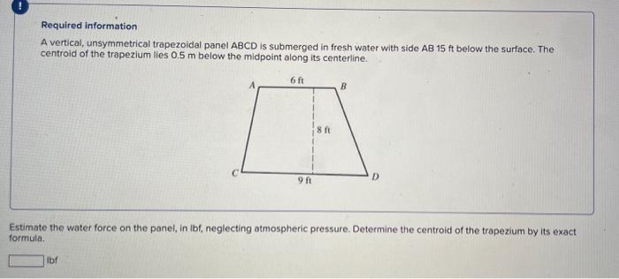 Solved Required information A vertical, unsymmetrical | Chegg.com