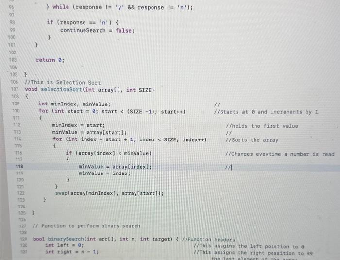 Solved what is the selection sort code doing. line by line | Chegg.com Solved what is the selection sort code doing. line by line | Chegg.com