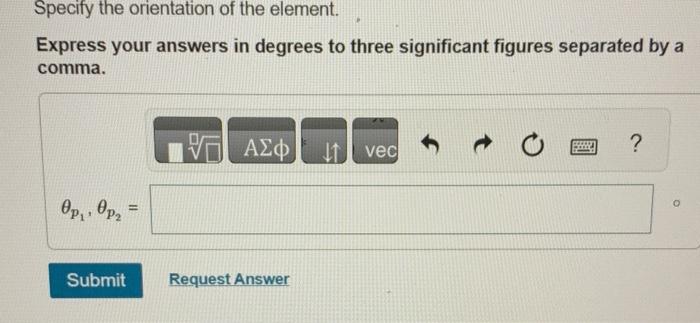 Solved Specify the orientation of the element. Express | Chegg.com