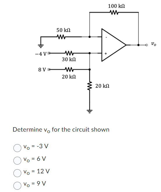 Solved Determine vo ﻿for the circuit | Chegg.com
