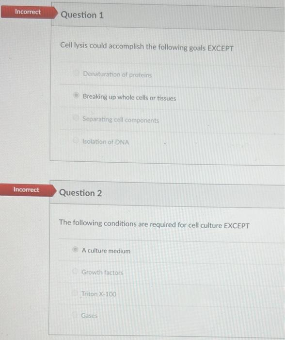 Solved Cell lysis could accomplish the following goals | Chegg.com