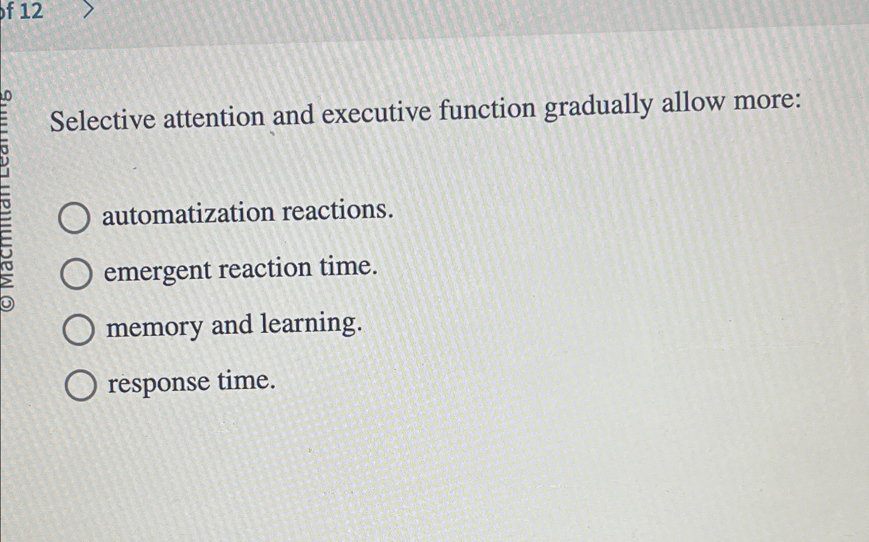 Solved Selective attention and executive function gradually | Chegg.com