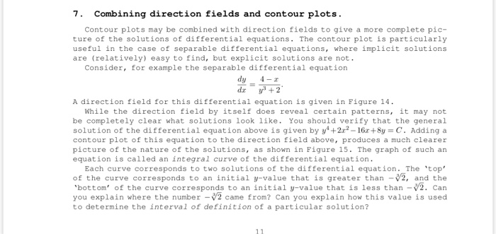 7. Combining direction fields and contour plots. | Chegg.com