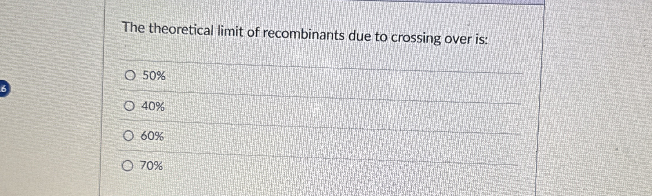 Solved The theoretical limit of recombinants due to crossing | Chegg.com