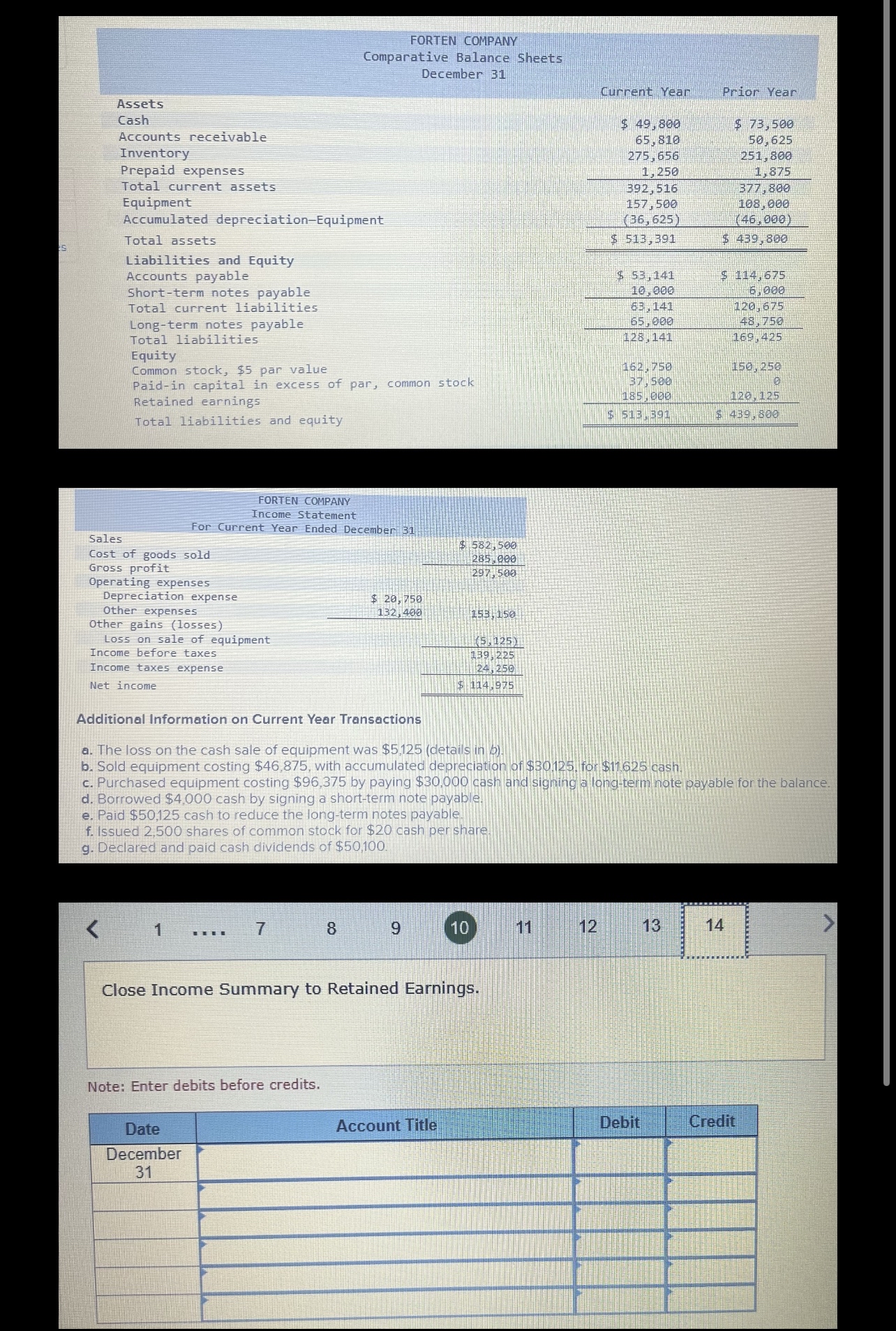 Solved FORTEN COMPANYComparative Balance Sheets December | Chegg.com Solved FORTEN COMPANYComparative Balance Sheets December | Chegg.com
