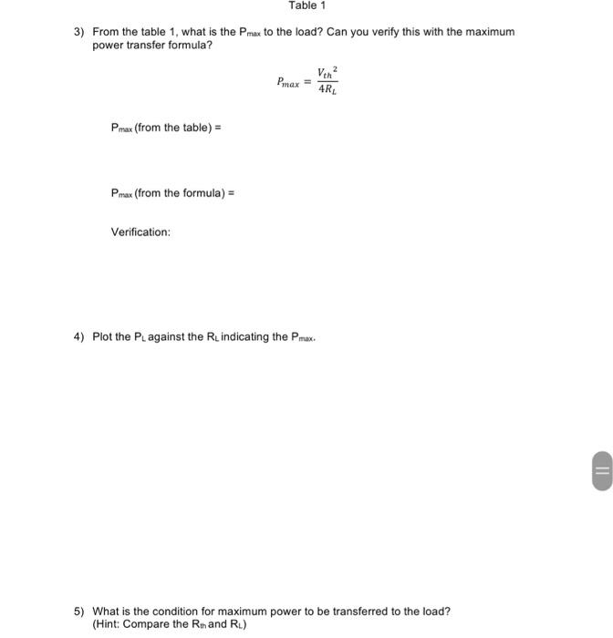 Solved Experiment: Verification of the Maximum Power | Chegg.com