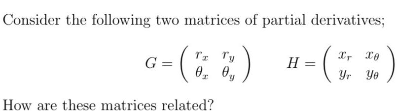 Solved Consider the following two matrices of partial | Chegg.com